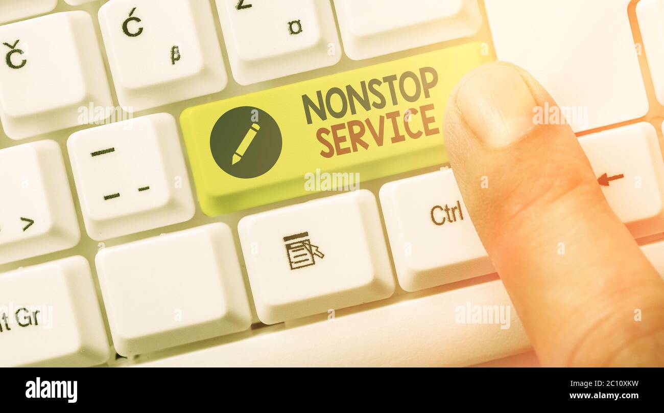 Word writing text Nonstop Service. Business photo showcasing system of ...