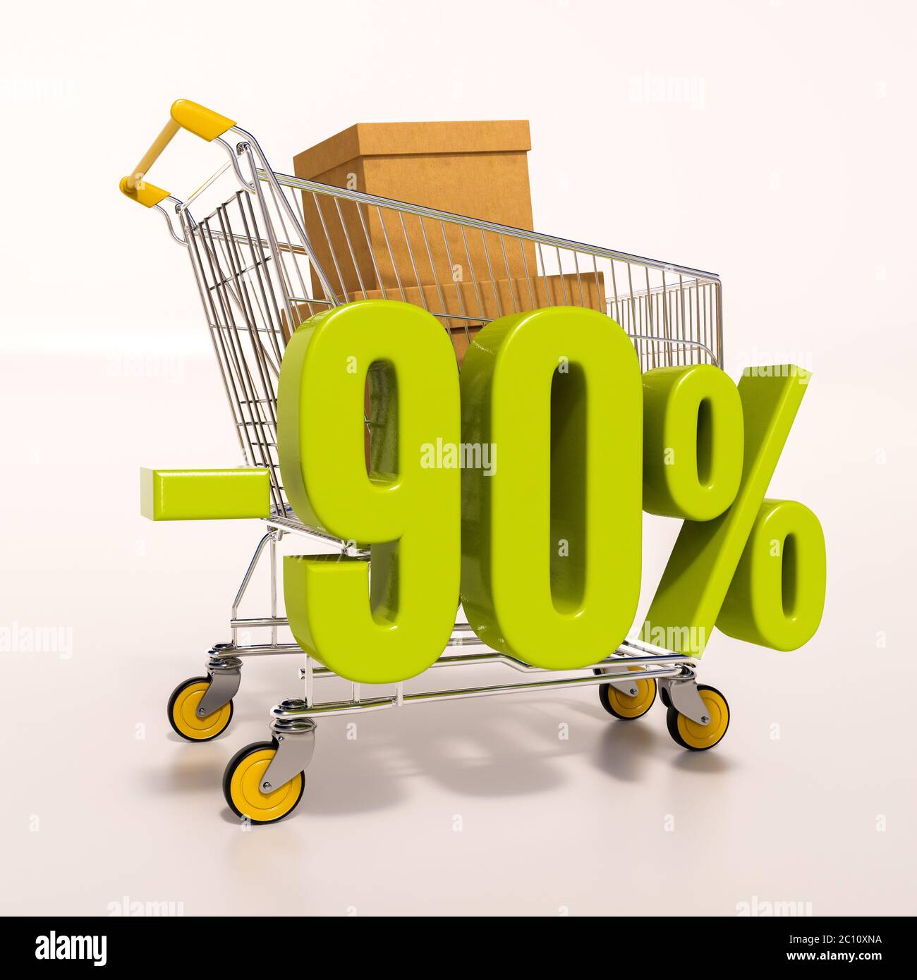 Shopping cart and 90 percent Stock Photo - Alamy