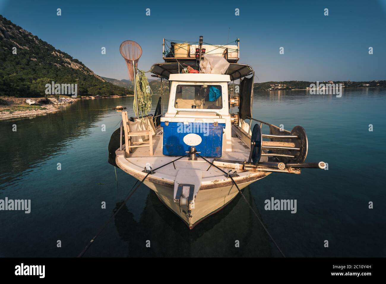 Classic greek fishing boat Stock Photo - Alamy