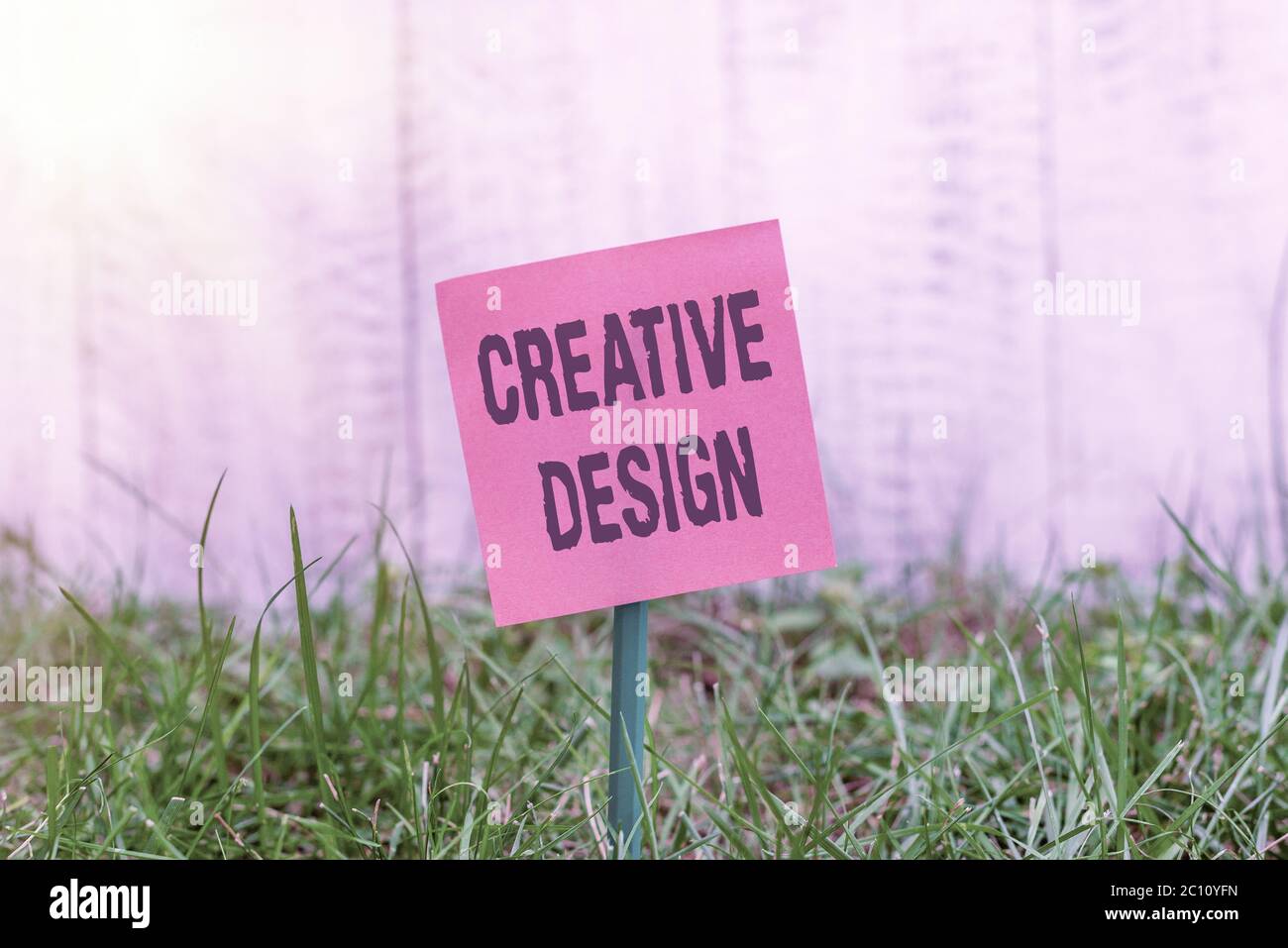Writing note showing Creative Design. Business concept for a visual element which satisfies its ...