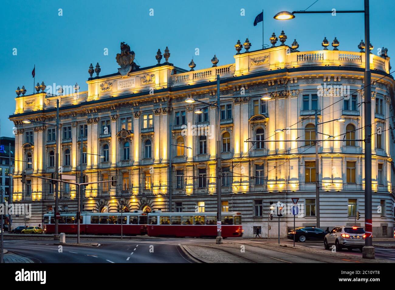 Facade night lighting of The House of Industry (Haus der Industrie ...
