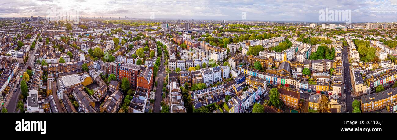 Aerial view of Notting Hill in the morning, London, UK Stock Photo - Alamy