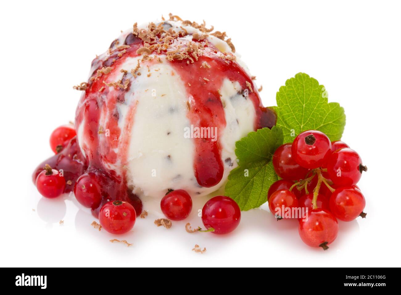 Vanilla ice cream and fresh red currants Stock Photo - Alamy