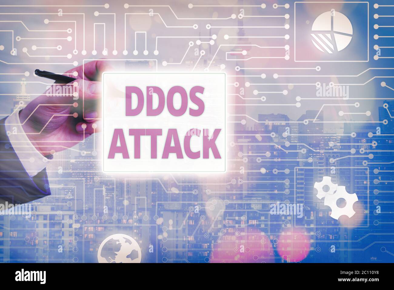 Conceptual hand writing showing Ddos Attack. Concept meaning disturbed ...