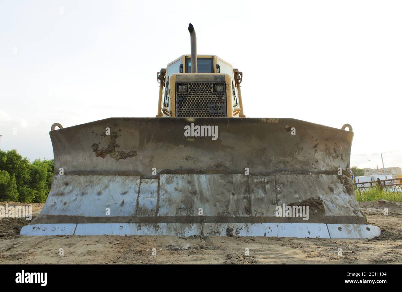 blade in the bulldozer and ground Stock Photo - Alamy