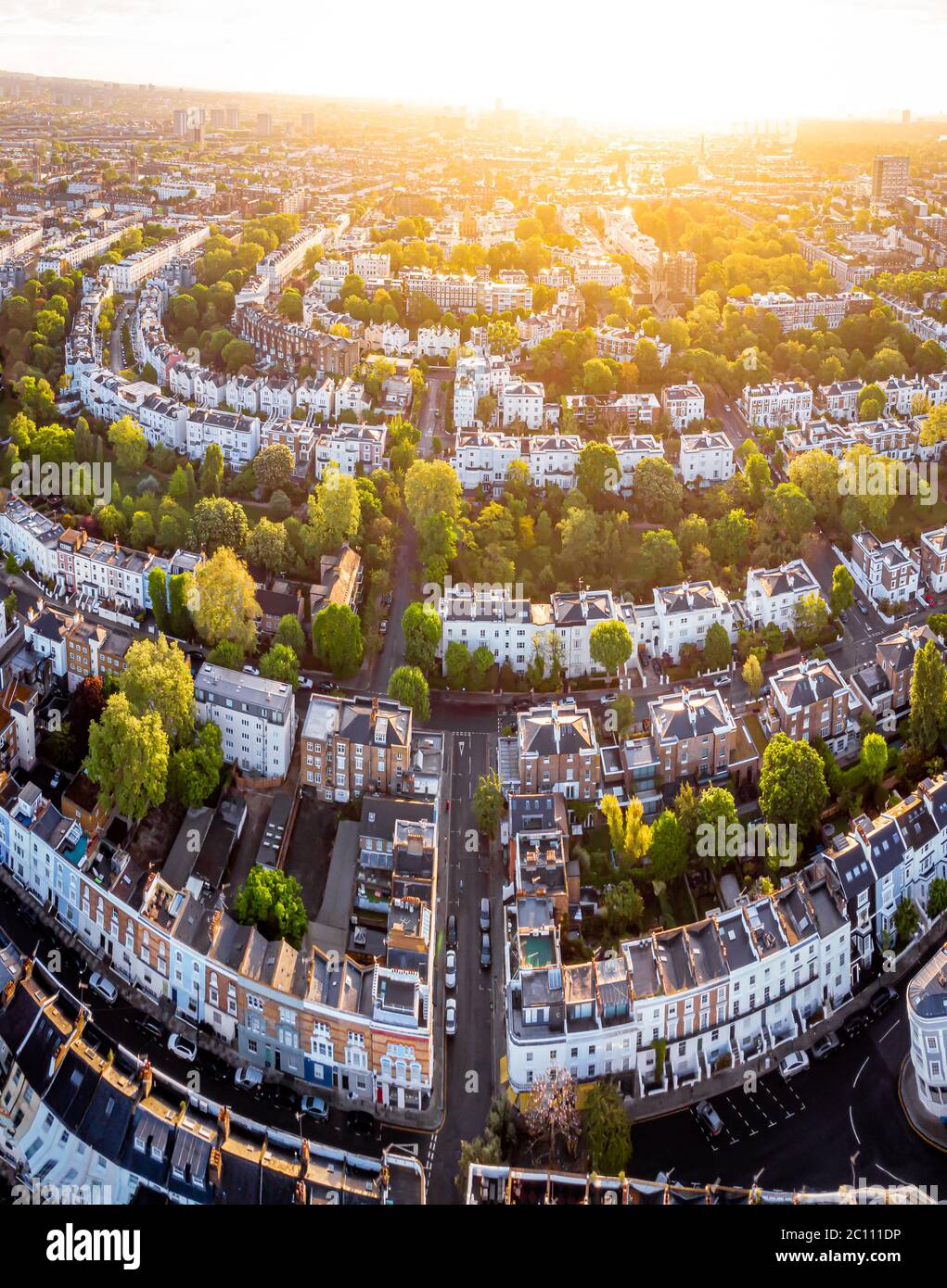 Aerial view of Notting Hill in the morning, London, UK Stock Photo - Alamy