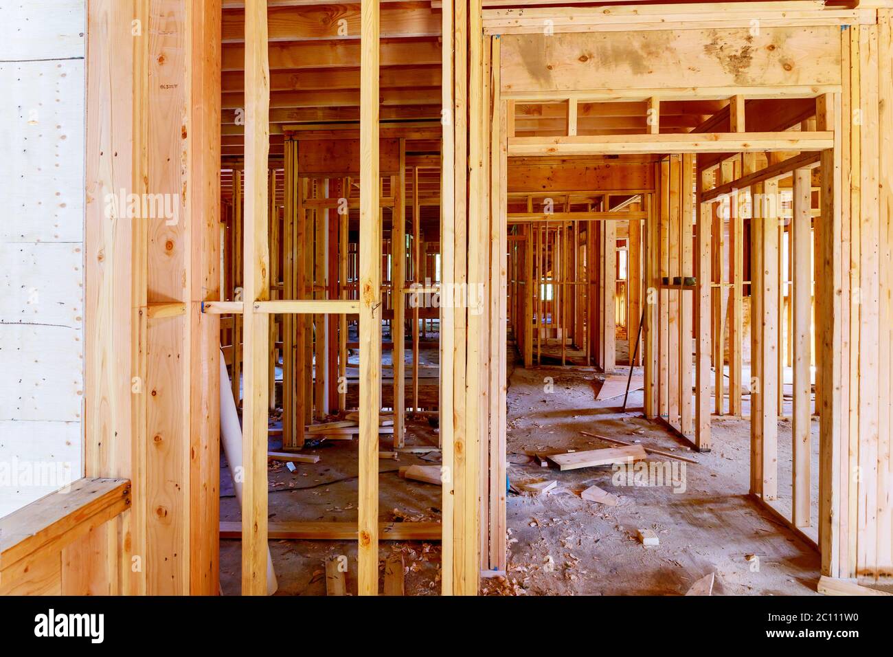 Framing beam of new house under construction home beam construction ...