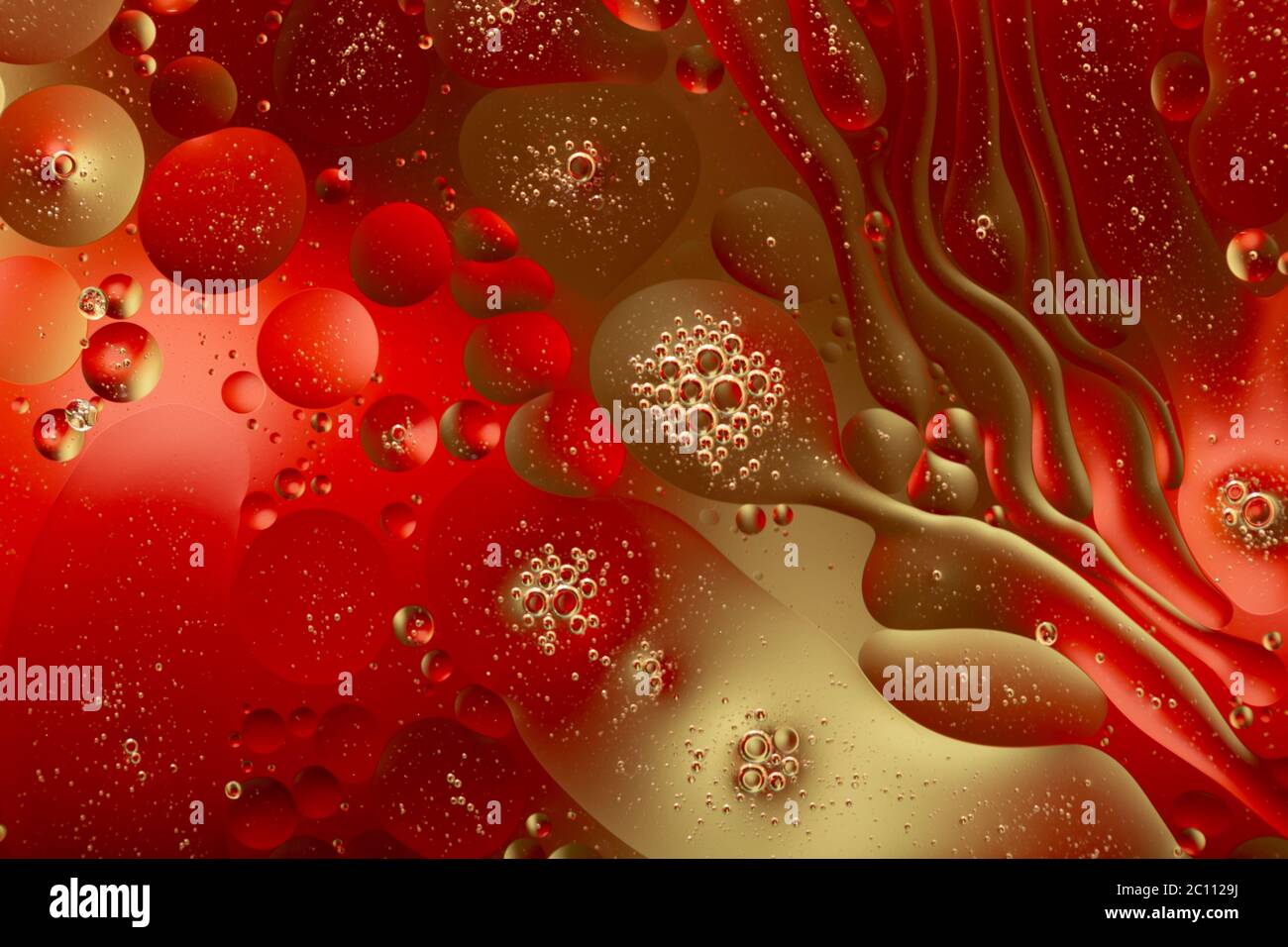 a Close-up water and oil abstract in a rainbow lighting effect Stock ...