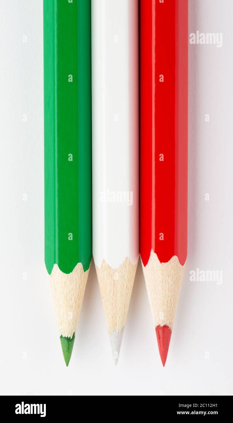 The State flags made of colorful wooden pencils Italy Stock Photo - Alamy