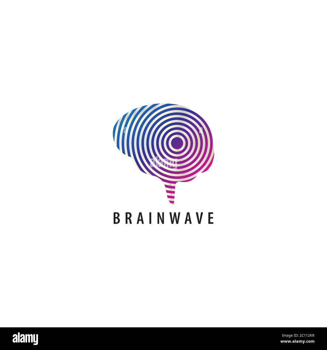 Brainwave logo design template. Colorful brain with a signal wave ...