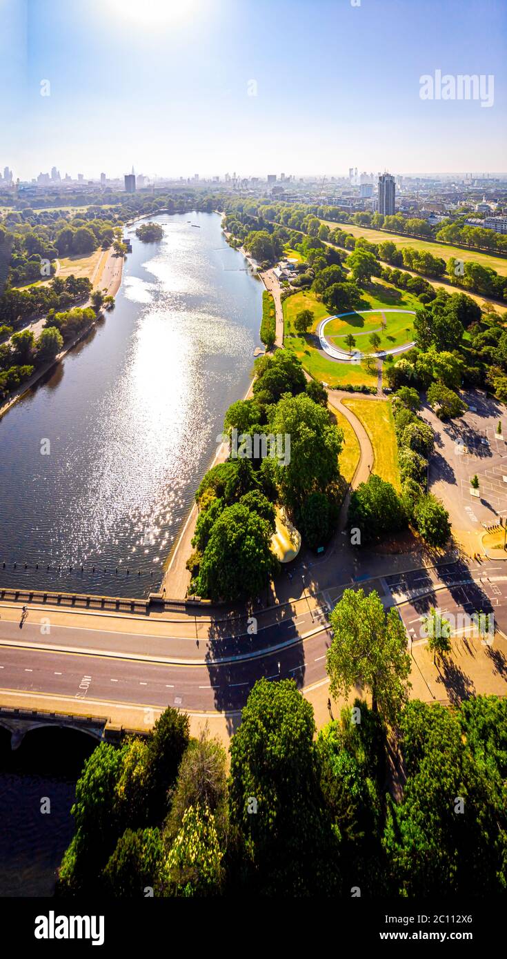 Aerial view of the Serpentine in Hyde park, London Stock Photo - Alamy