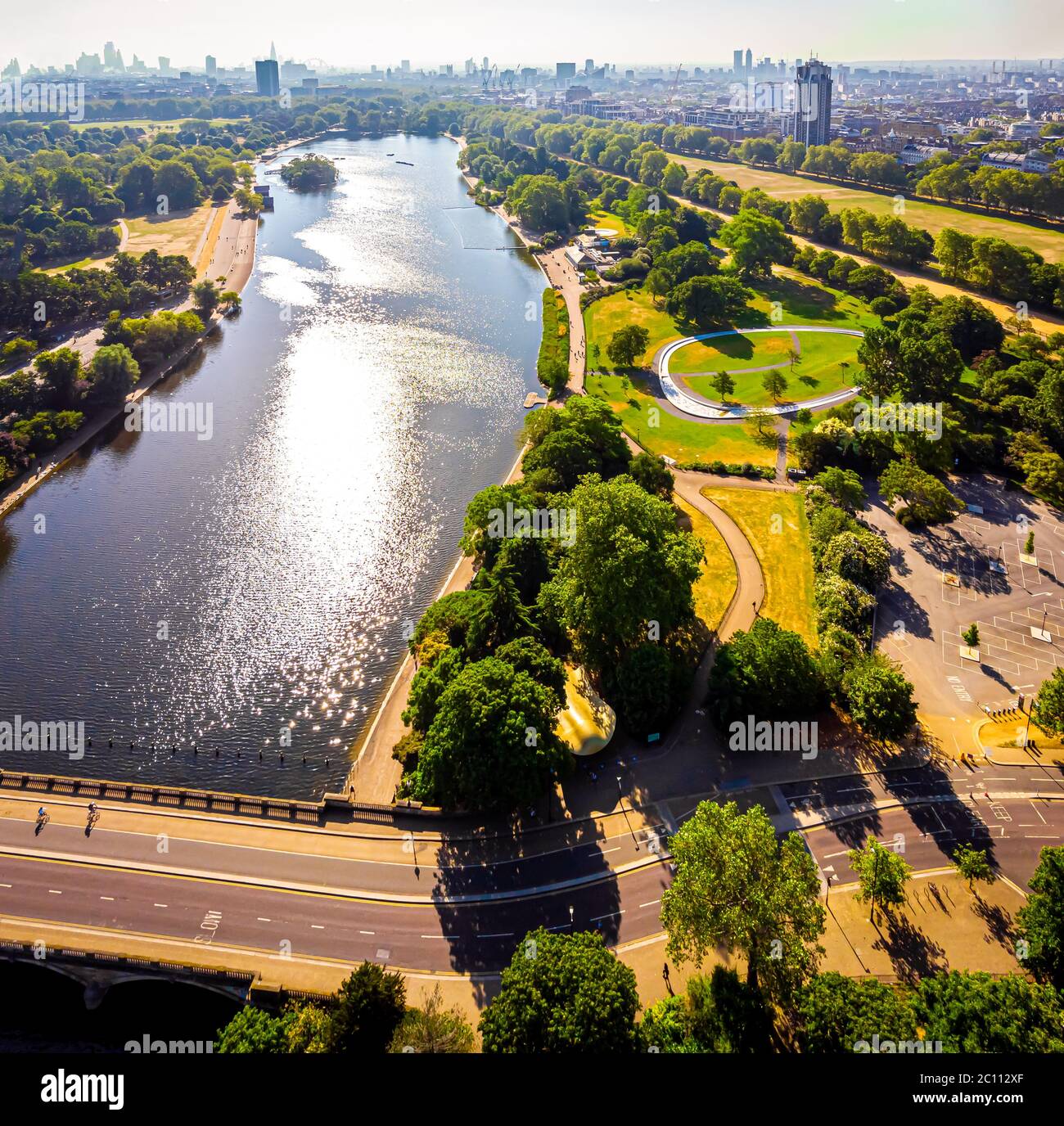 Aerial view of the Serpentine in Hyde park, London Stock Photo - Alamy