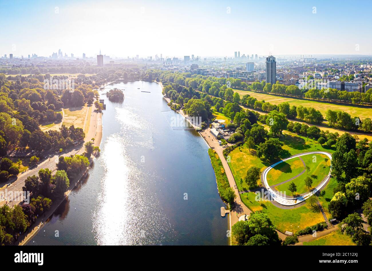 Aerial view of the Serpentine in Hyde park, London Stock Photo - Alamy