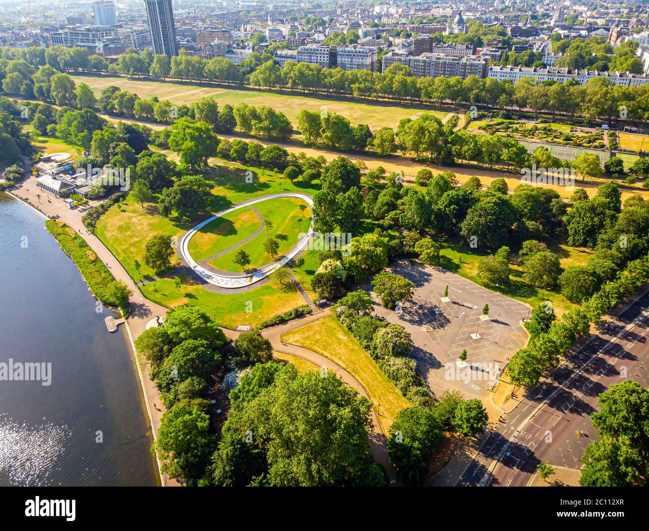 Aerial view of the Serpentine in Hyde park, London Stock Photo - Alamy
