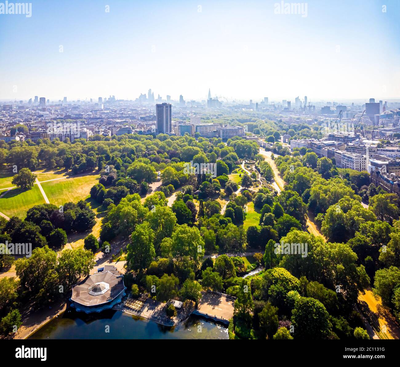 Aerial view of Hyde park in the morning, London Stock Photo - Alamy