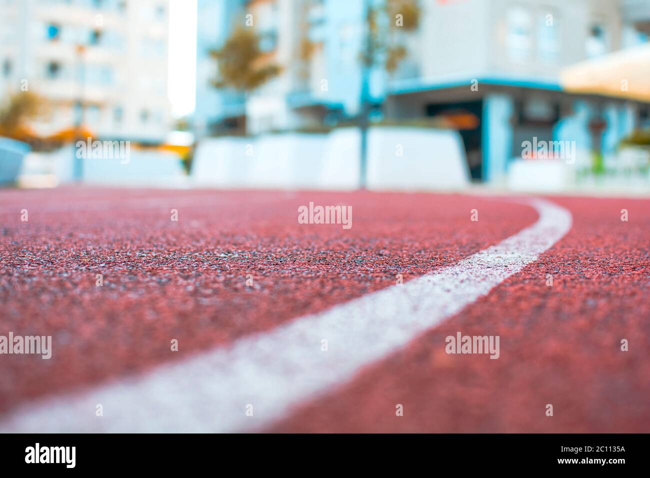 Running track sports texture surface with fild blur Stock Photo - Alamy