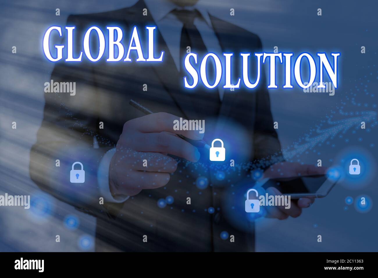 Conceptual hand writing showing Global Solution. Concept meaning ...