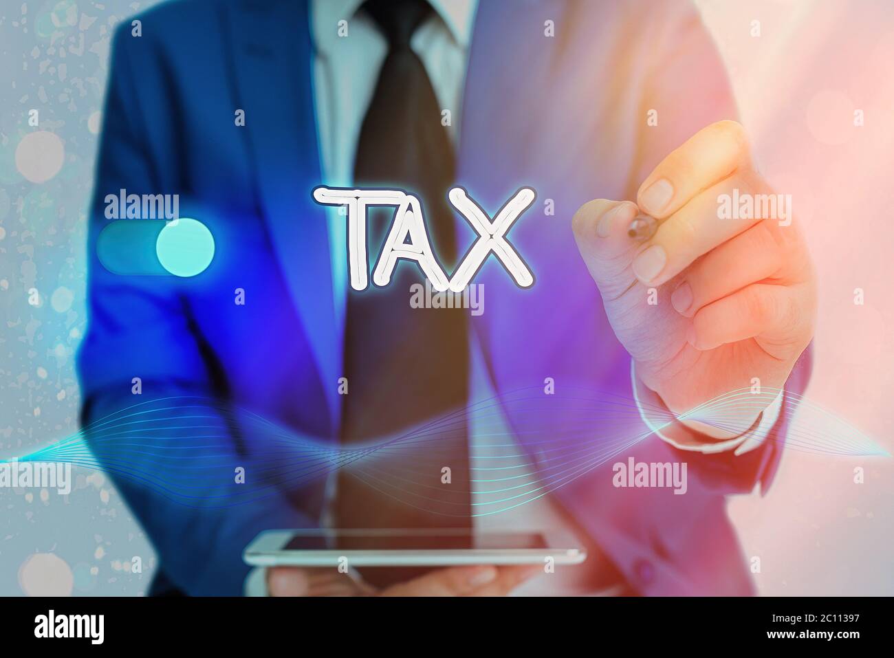 Writing note showing Tax. Business concept for compulsory financial ...