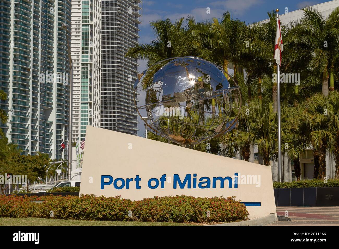 Entrance of the Port of Miami, One of the Busiest Cruise Terminals in ...