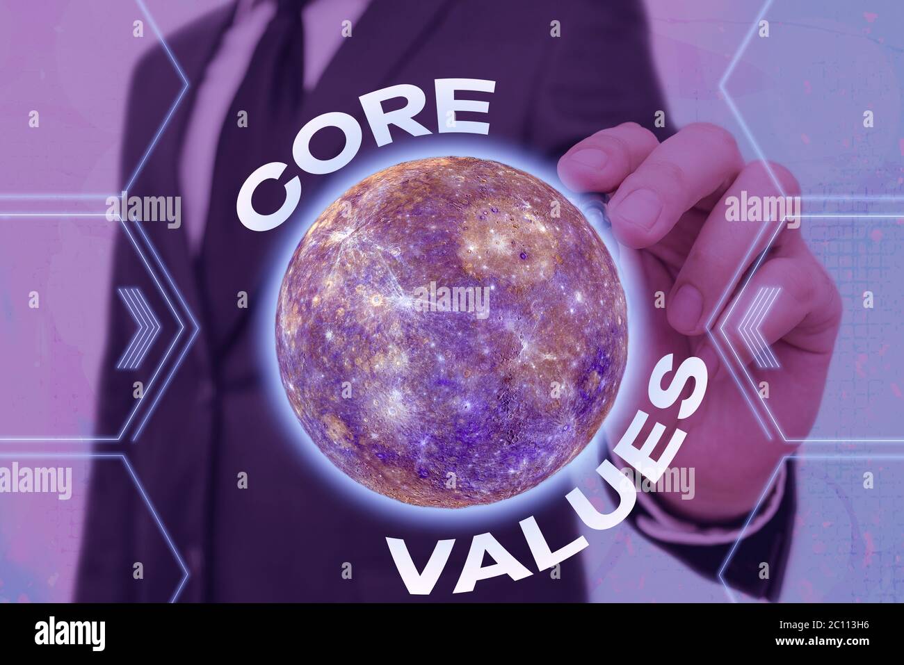 Handwriting text Core Values. Conceptual photo principles which guide ...