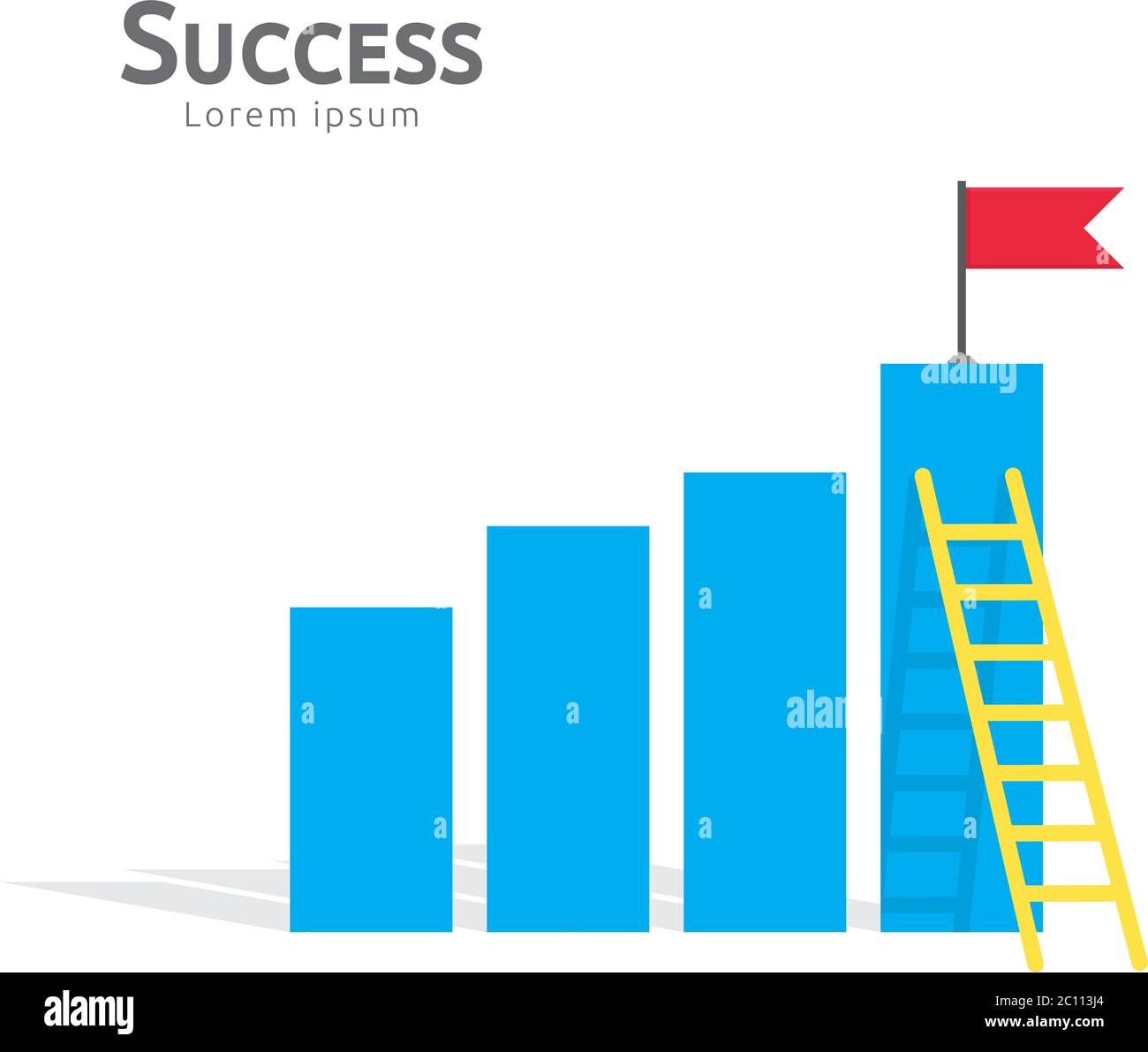 Business concept of achievement success with climbing stair and goal ...