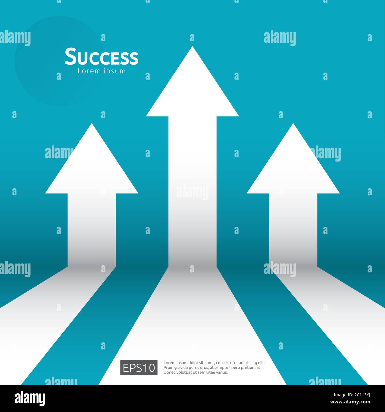 business arrow target direction concept to success. Finance growth ...