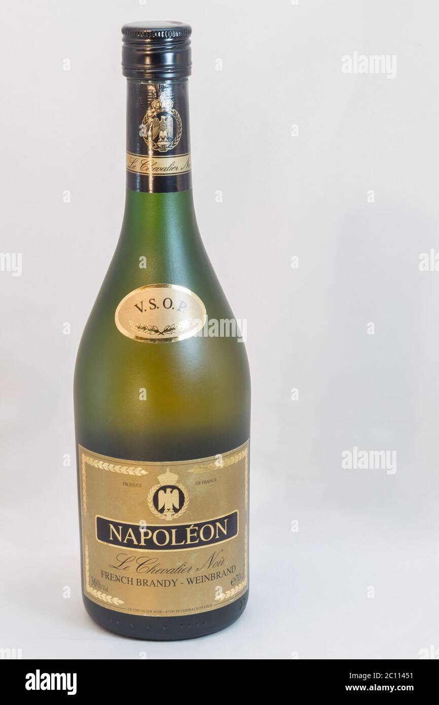 KIEV, UKRAINE - FEBRUARY 17, 2019: French pure grape V.S.O.P. brandy ...