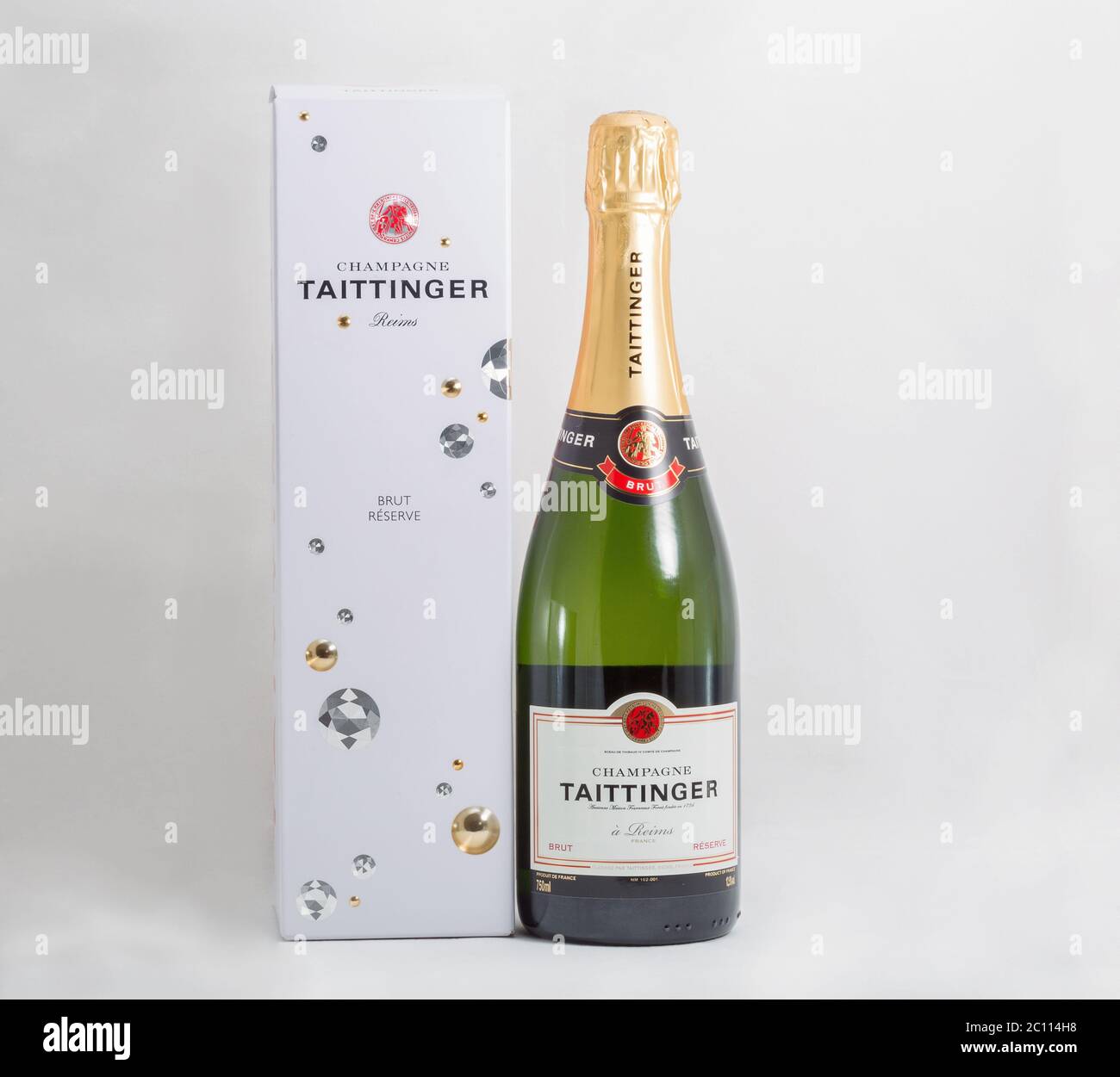 KYIV, UKRAINE - MarchL 28, 2020: Taittinger champagne bottle and box ...