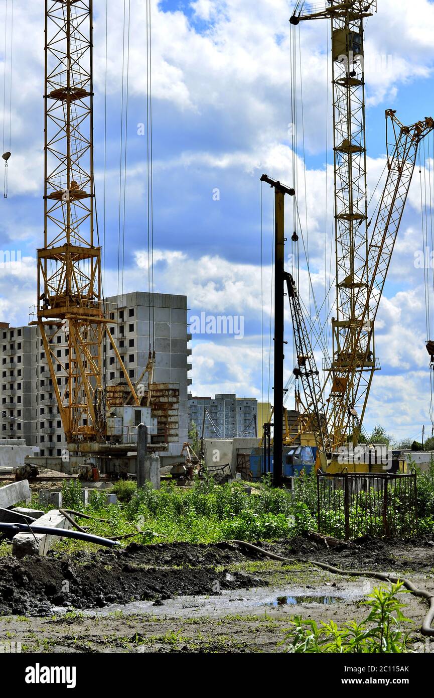New modern development area construction site background hi-res stock ...