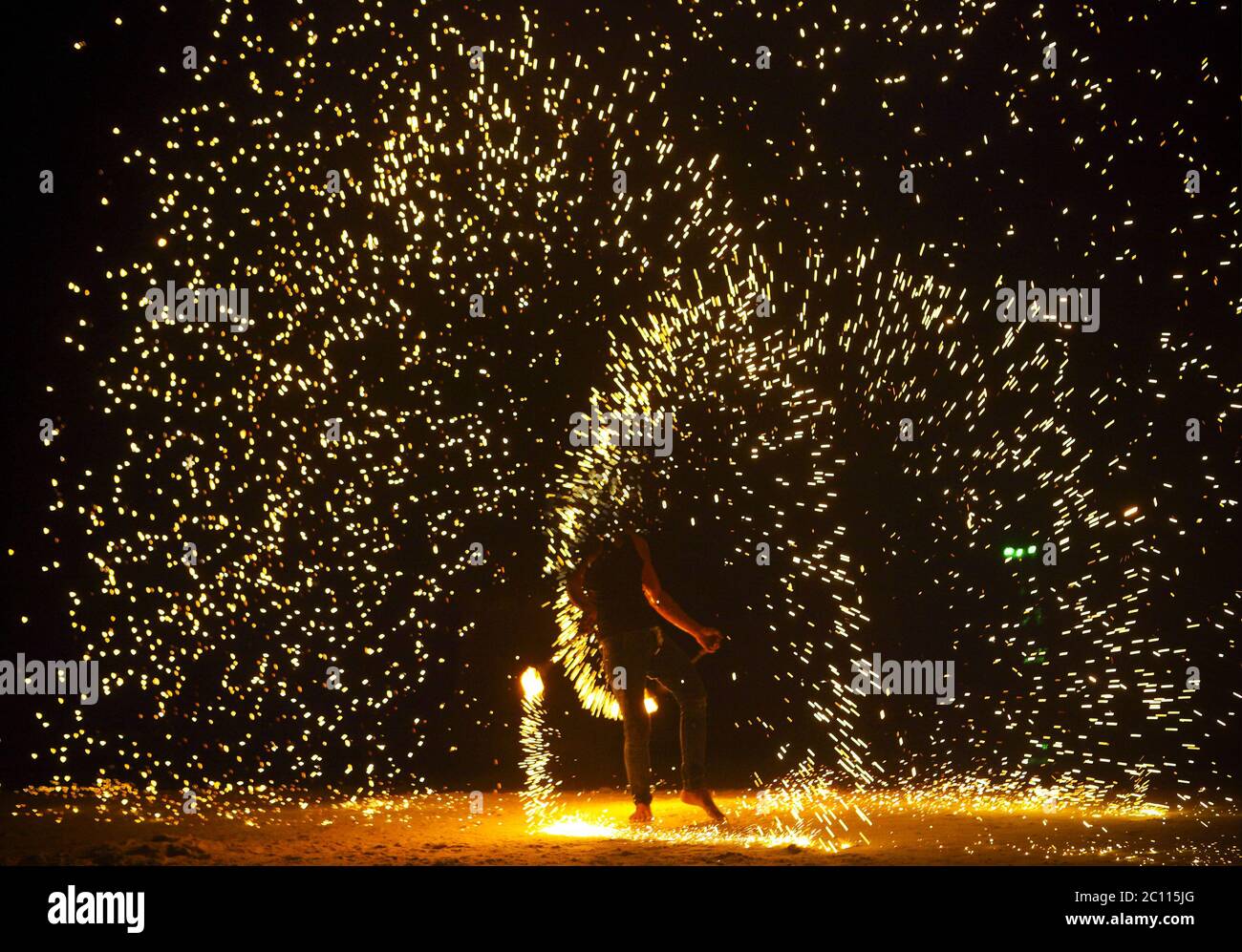 Firestarter performing amazing fire show Stock Photo - Alamy