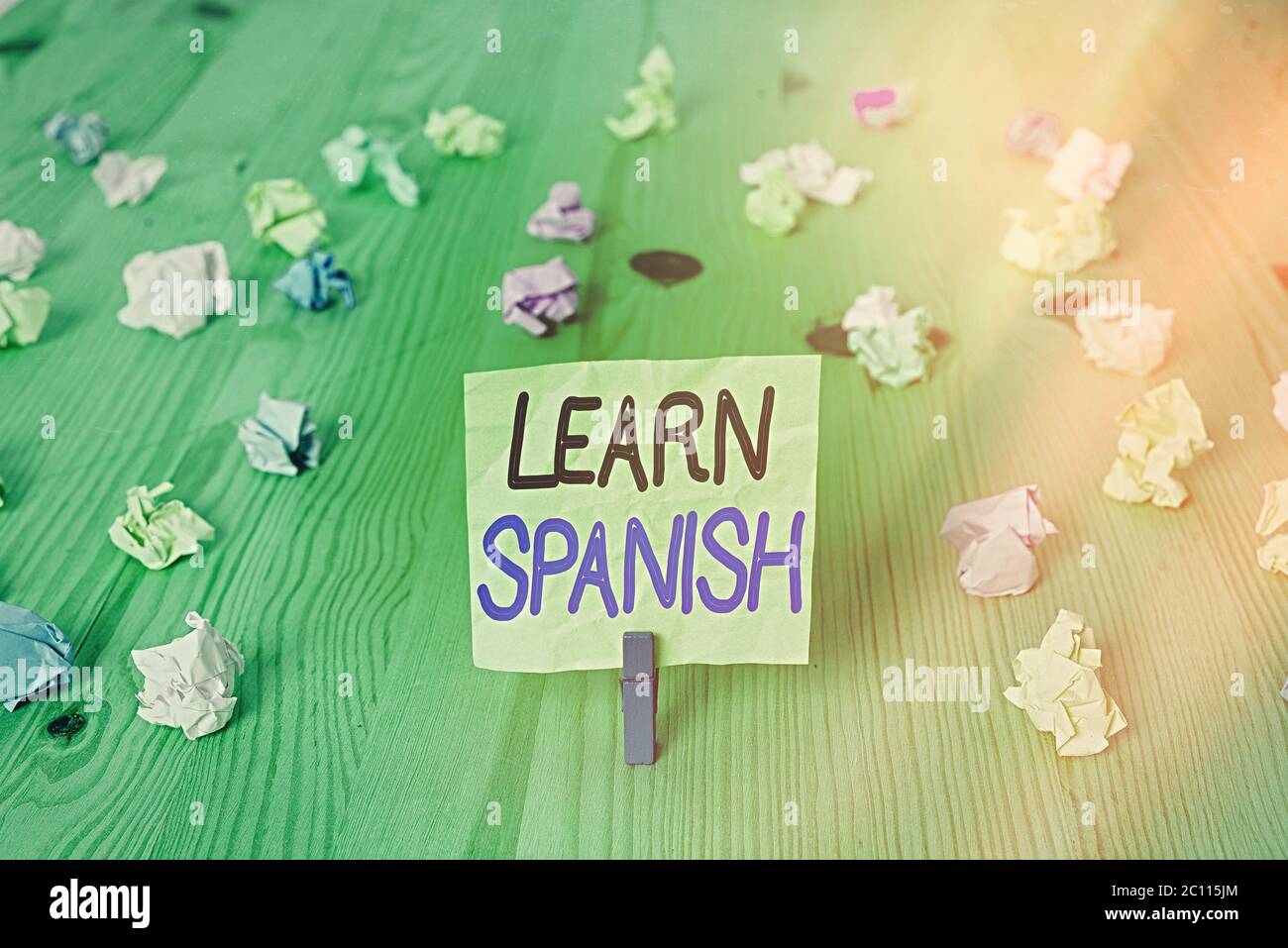 Conceptual hand writing showing Learn Spanish. Concept meaning to train ...