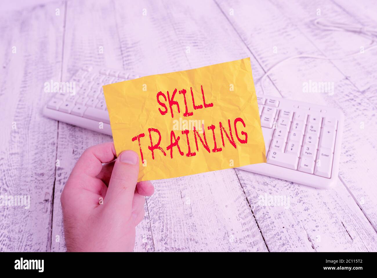 Text sign showing Skill Training. Business photo showcasing designed to ...