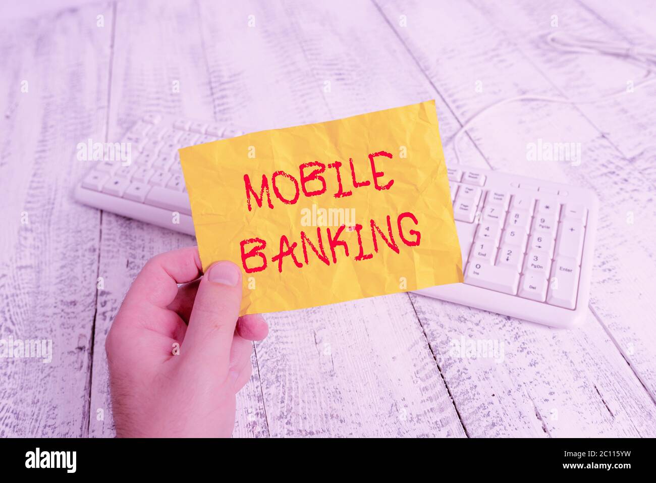 Text sign showing Mobile Banking. Business photo showcasing to create ...