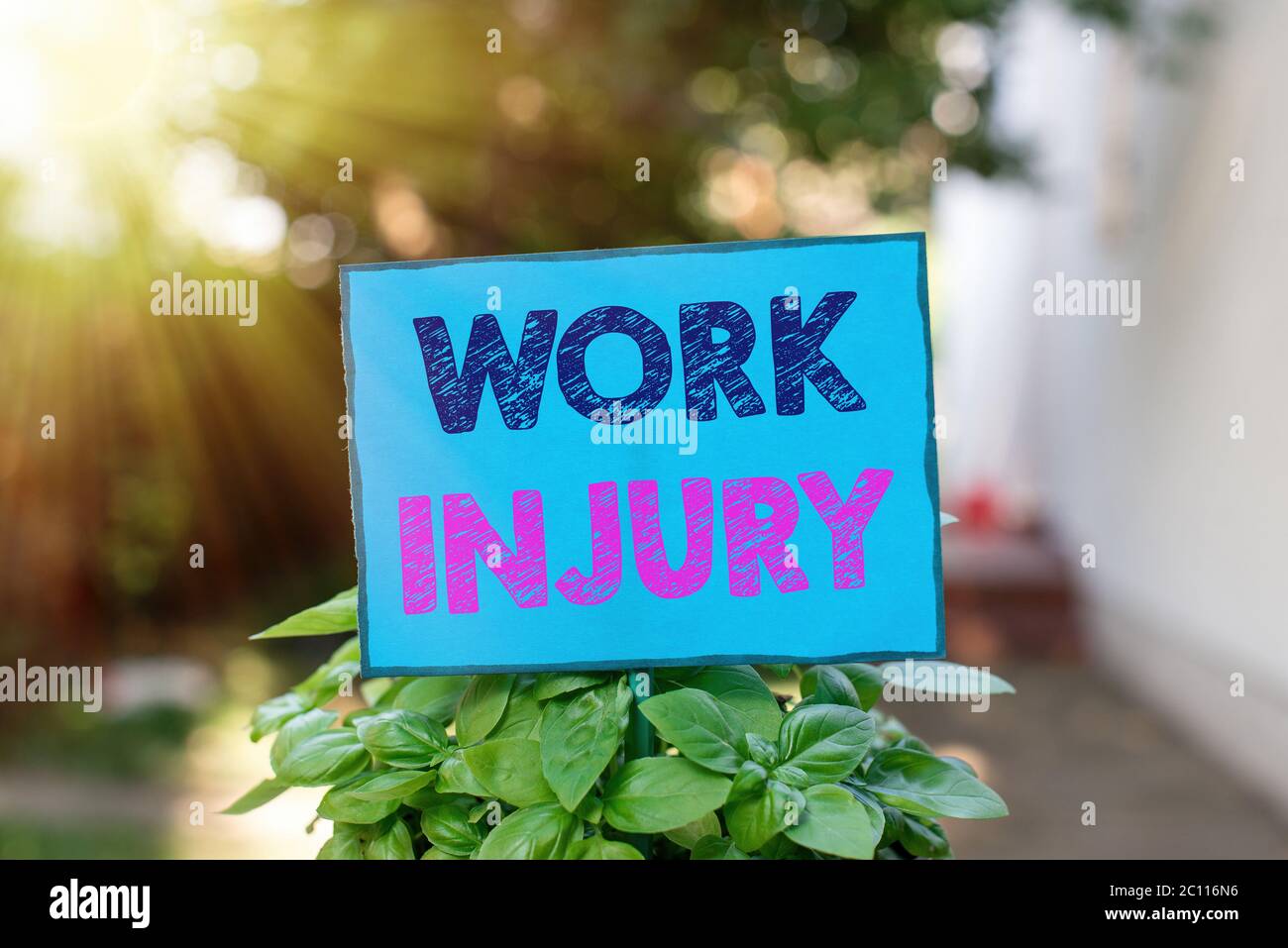 Text sign showing Work Injury. Business photo text an accident occurred ...