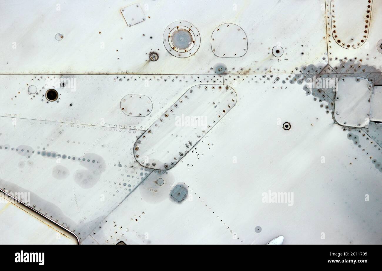 Aircraft metal surface with aluminum and rivets Stock Photo - Alamy