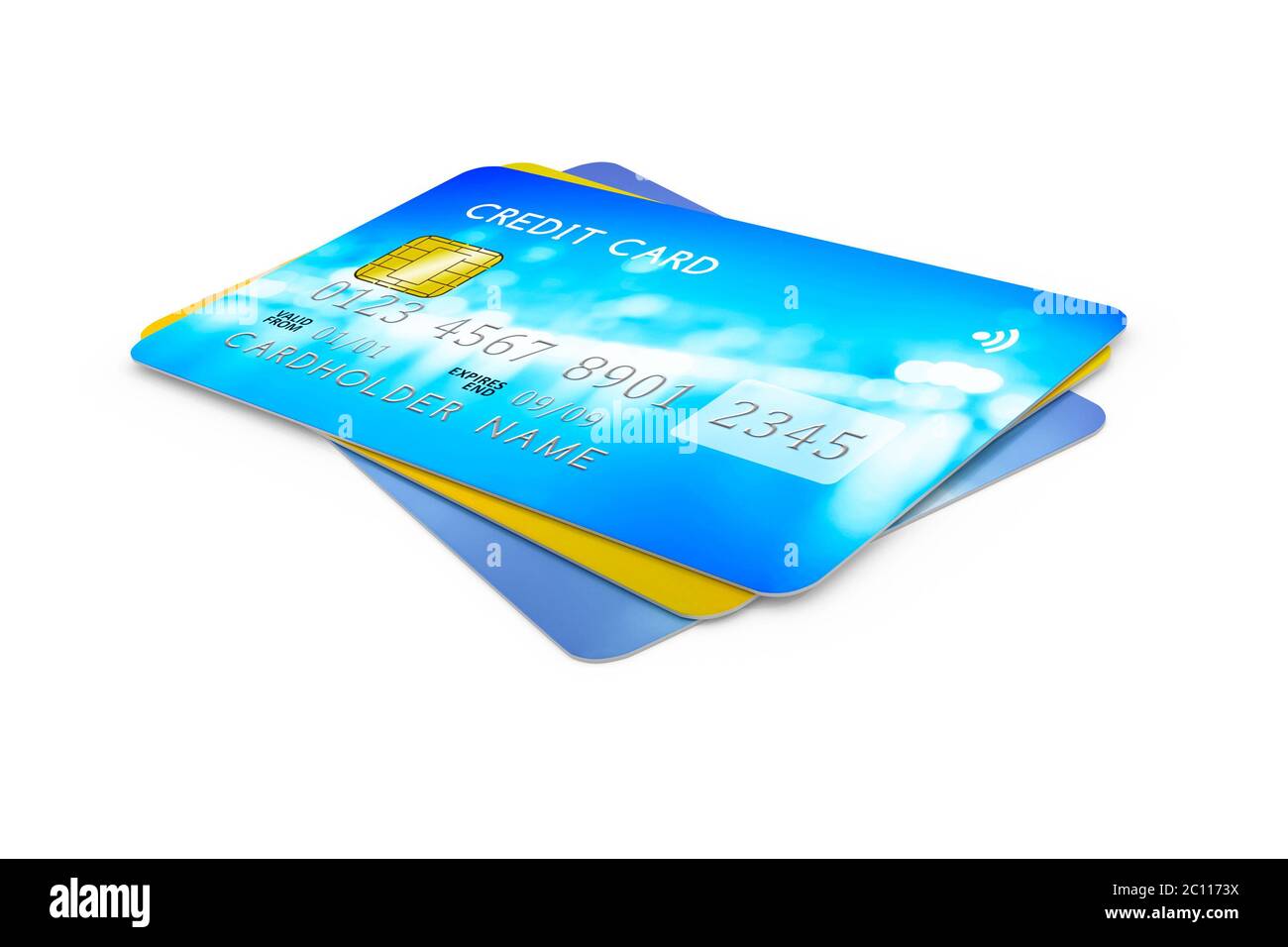 three credit cards for payment Stock Photo - Alamy