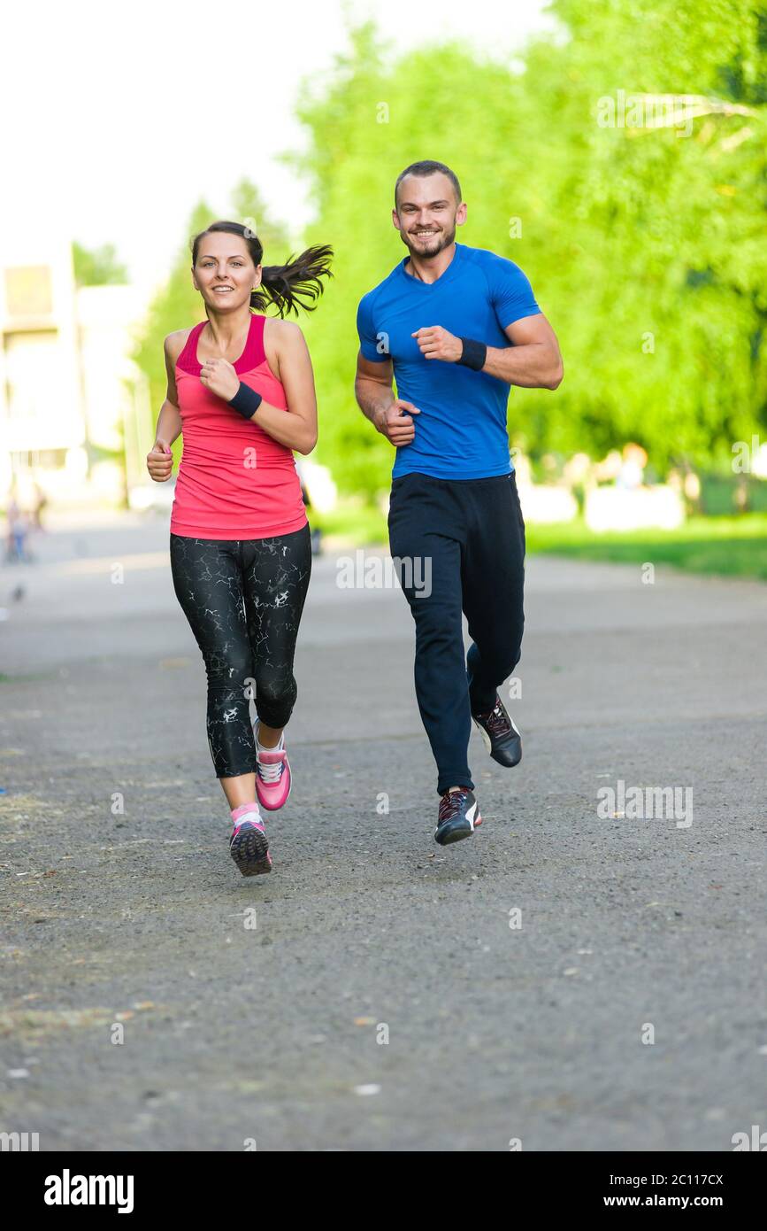 Woman running new york city hi-res stock photography and images - Alamy