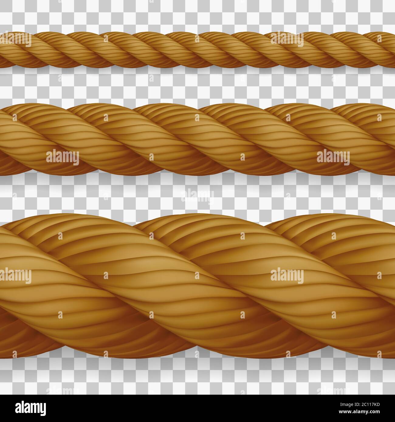 Set of seamless realistic hemp ropes with high detail Stock Vector ...