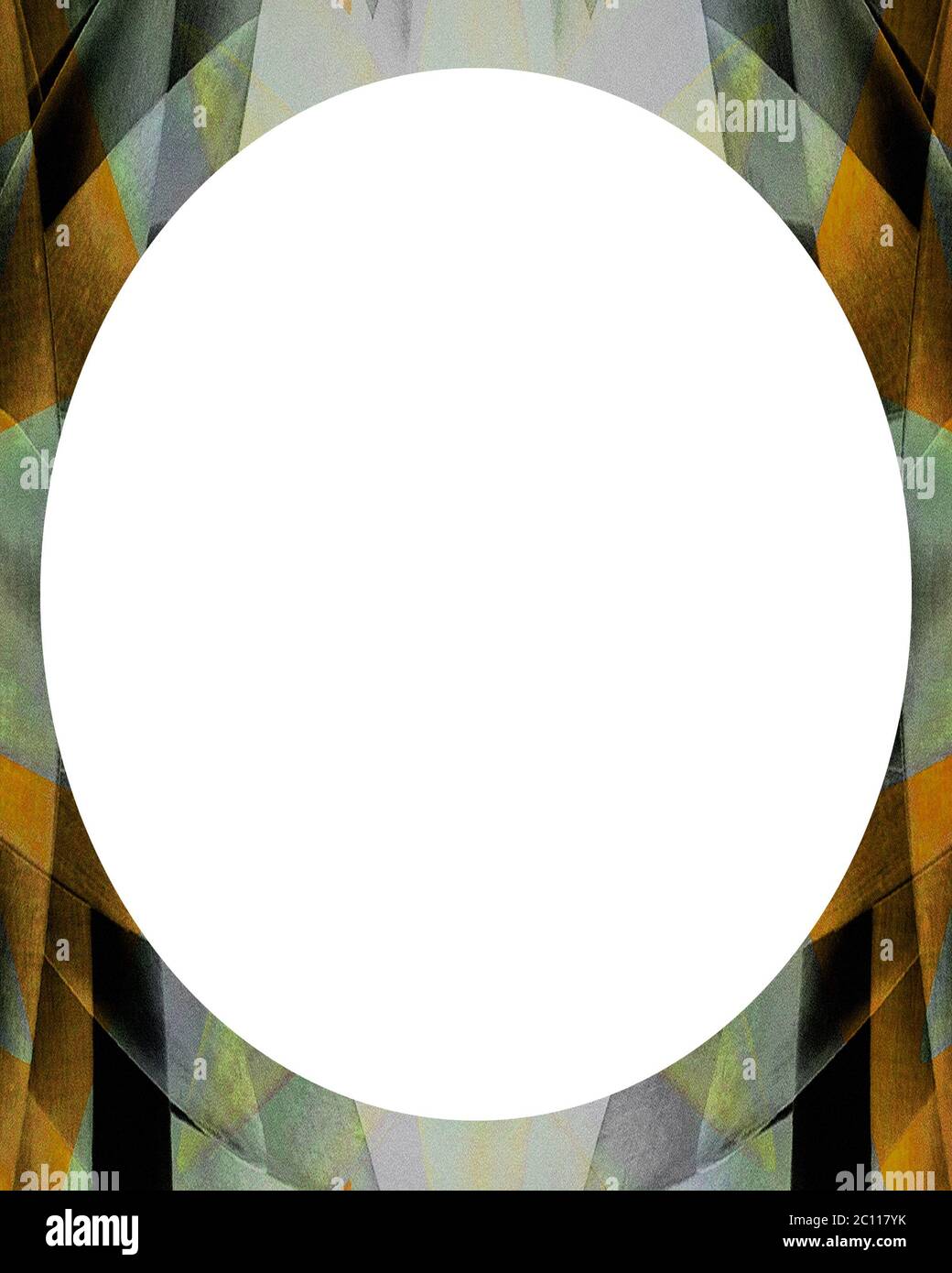 Circle White Background with Decorated Round Borders Stock Photo - Alamy