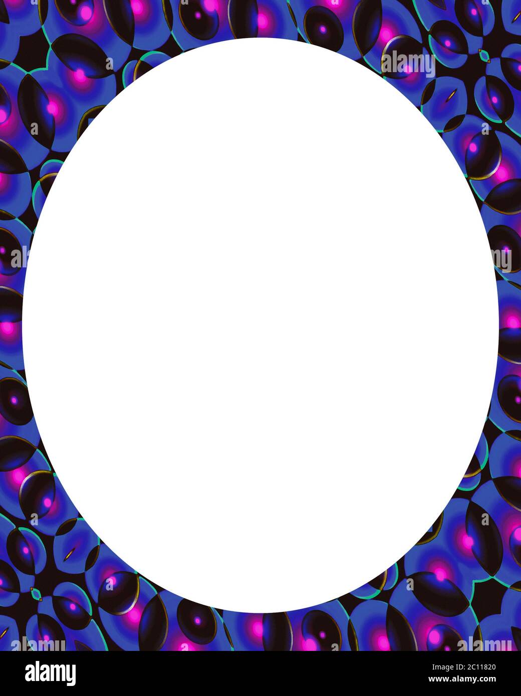 Circle White Background with Decorated Round Borders Stock Photo - Alamy