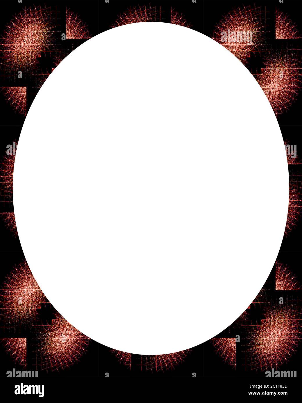 Circle White Background with Decorated Round Borders Stock Photo - Alamy