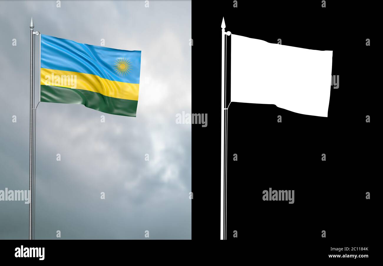 Rwanda flag waving alpha channel hi-res stock photography and images ...