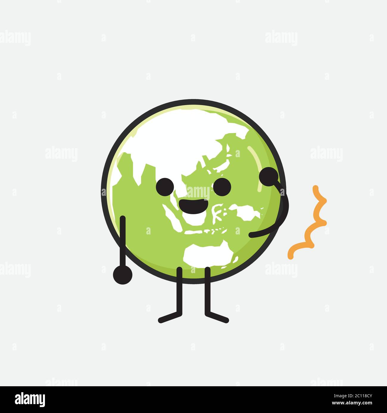 An illustration of Cute Green Earth Mascot Vector Character in Flat ...