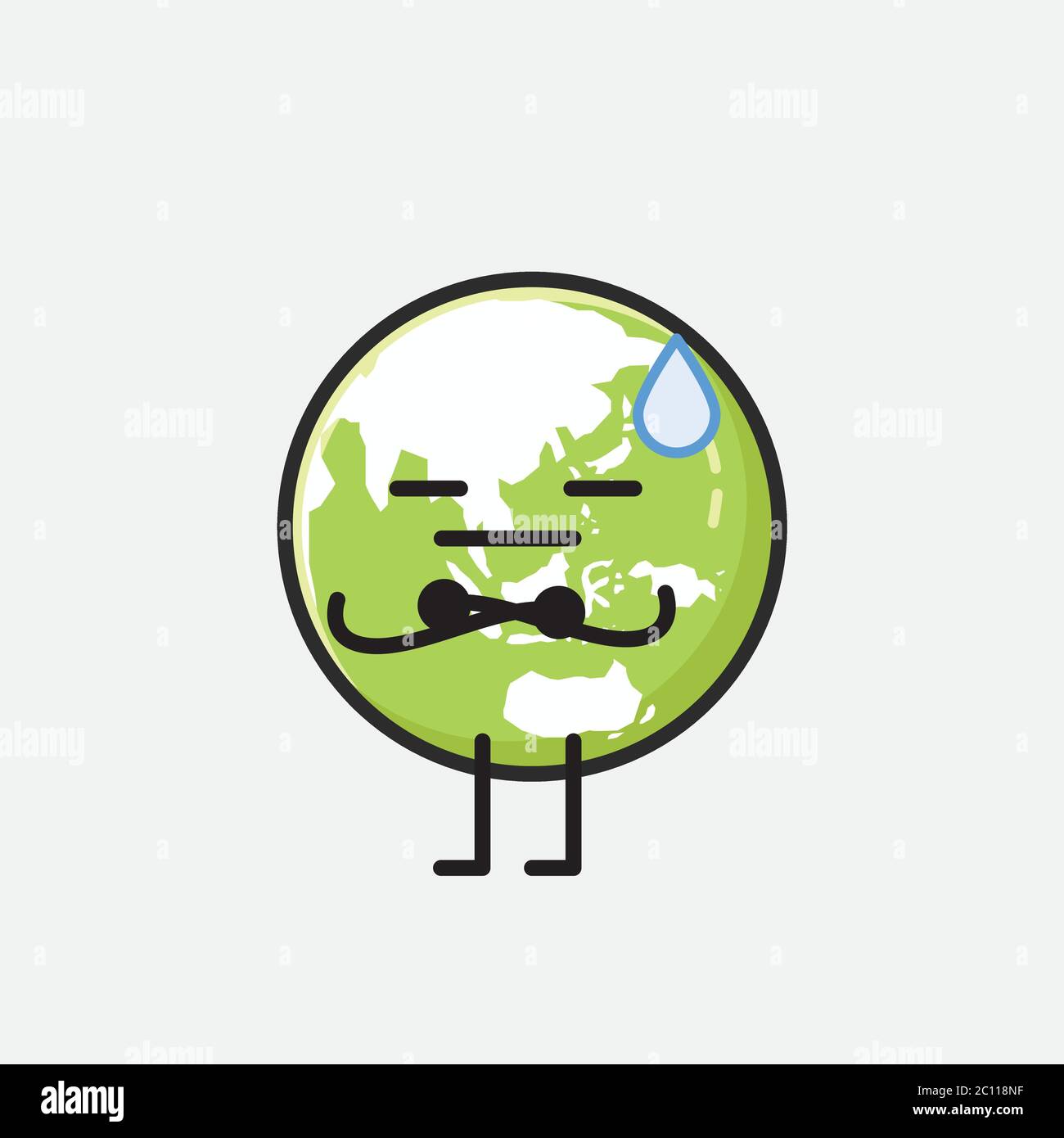 An illustration of Cute Green Earth Mascot Vector Character in Flat ...