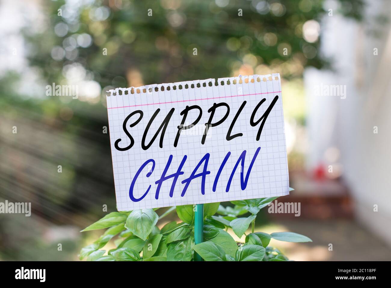 Text sign showing Supply Chain. Business photo showcasing Aspects of ...