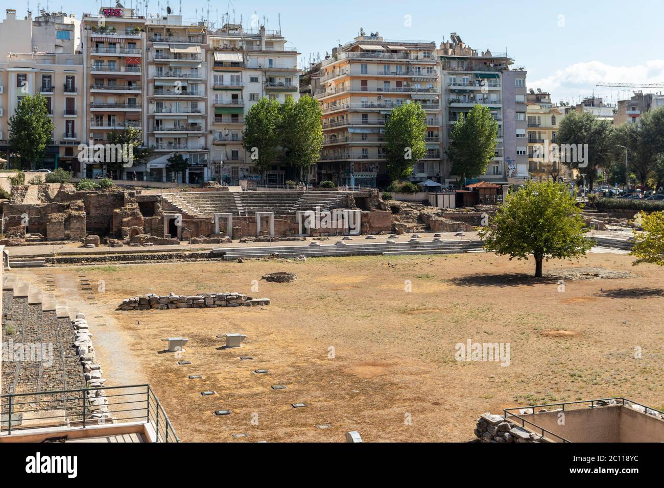 THESSALONIKI, GREECE - SEPTEMBER 22, 2019: Ruins of Roman Forum in the ...