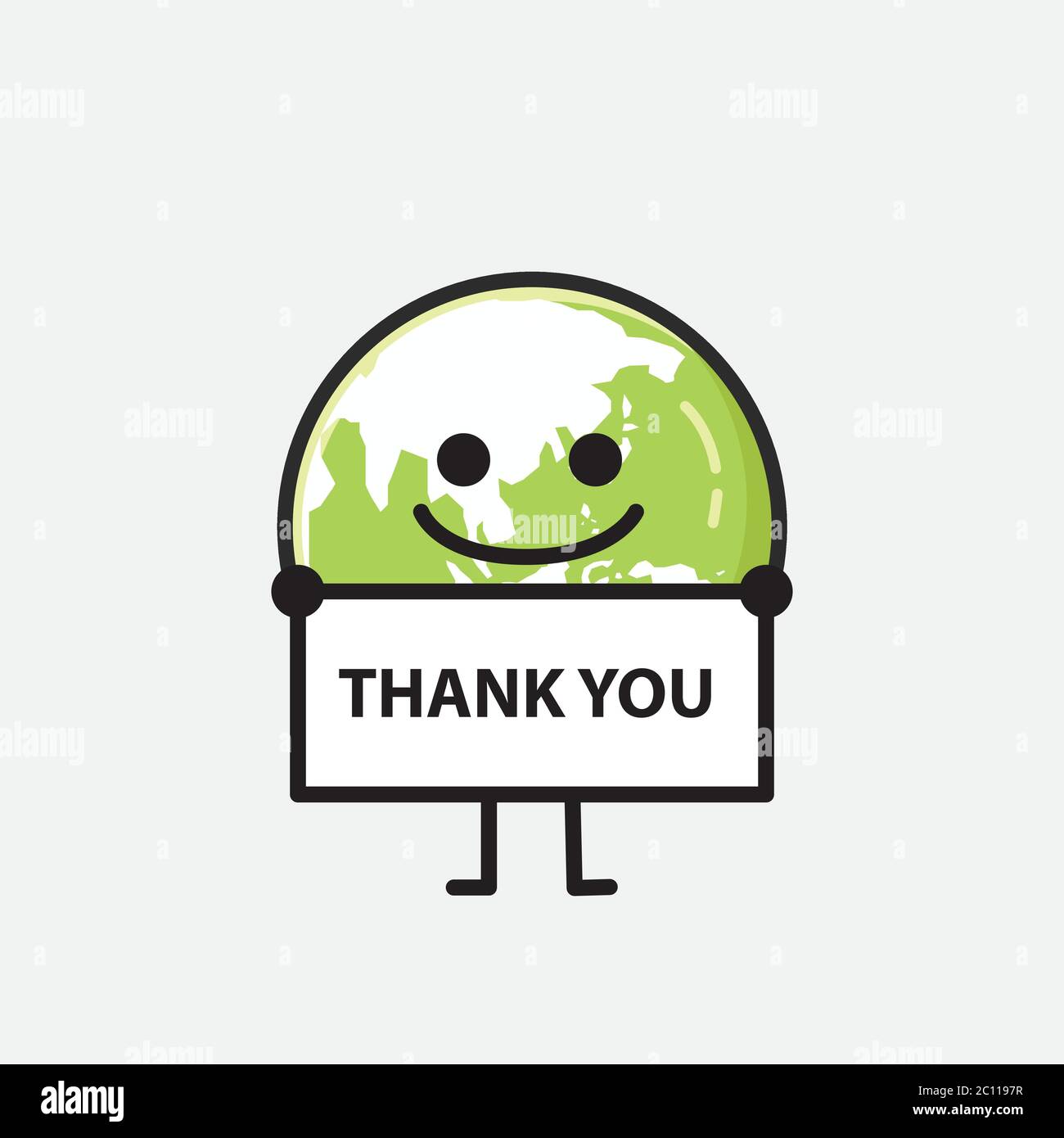 An illustration of Cute Green Earth Mascot Vector Character in Flat ...