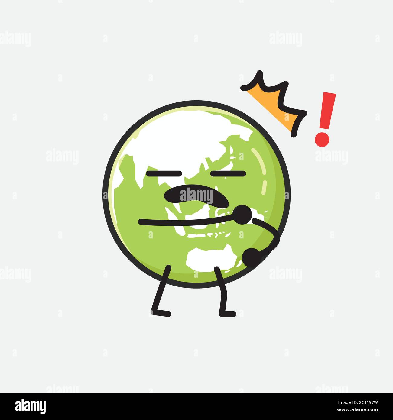 An illustration of Cute Green Earth Mascot Vector Character in Flat ...