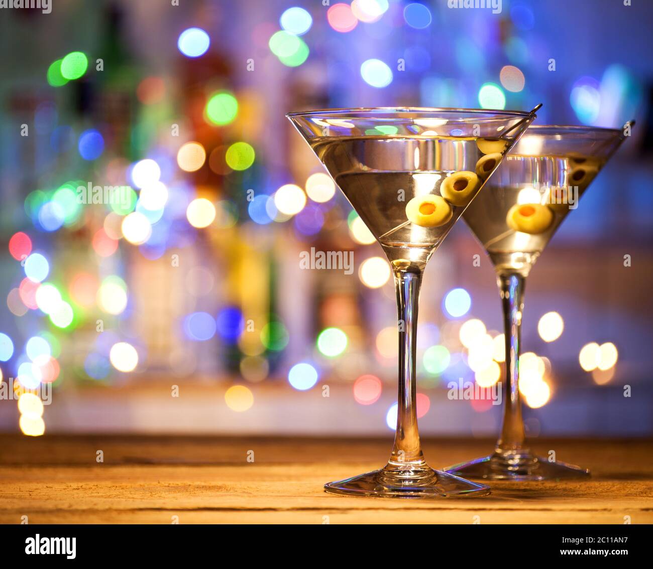 Glasses of martini coctail Stock Photo - Alamy