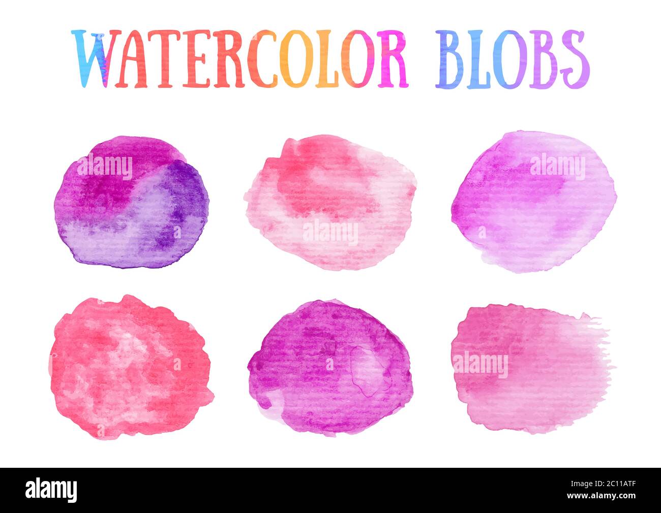 Hand painted watercolor blobs set isolated on white background Stock Vector Image & Art - Alamy